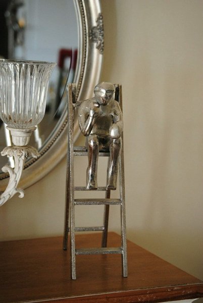 Deko Alu Denker Objekt Elements Climber Leiter Dekofigur Aluminium H ...