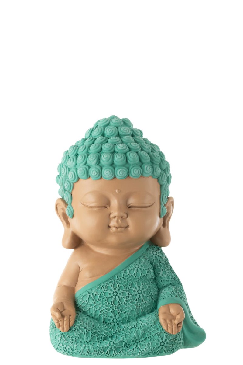 Jolipa Figur Buddha Mönch Zen Resin Azur H20 cm, 29,95